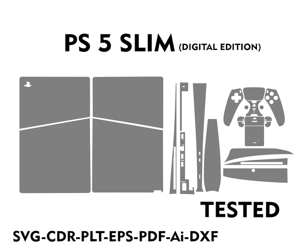 Plantilla de piel para PlayStation PS5 Slim edición digital Archivo ...