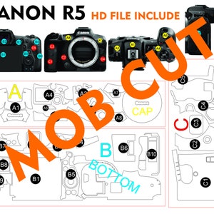 Canon Eos R5 Skin Template Vector File Templete Skin Die Cut - Etsy