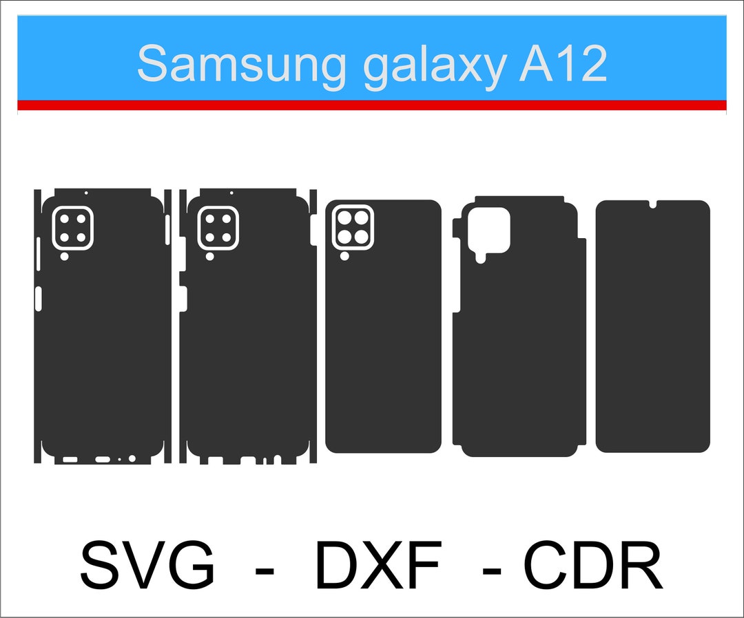 Samsung Galaxy A12 Skin Cut Template Vector, Svg Cut File, Phone Skins ...