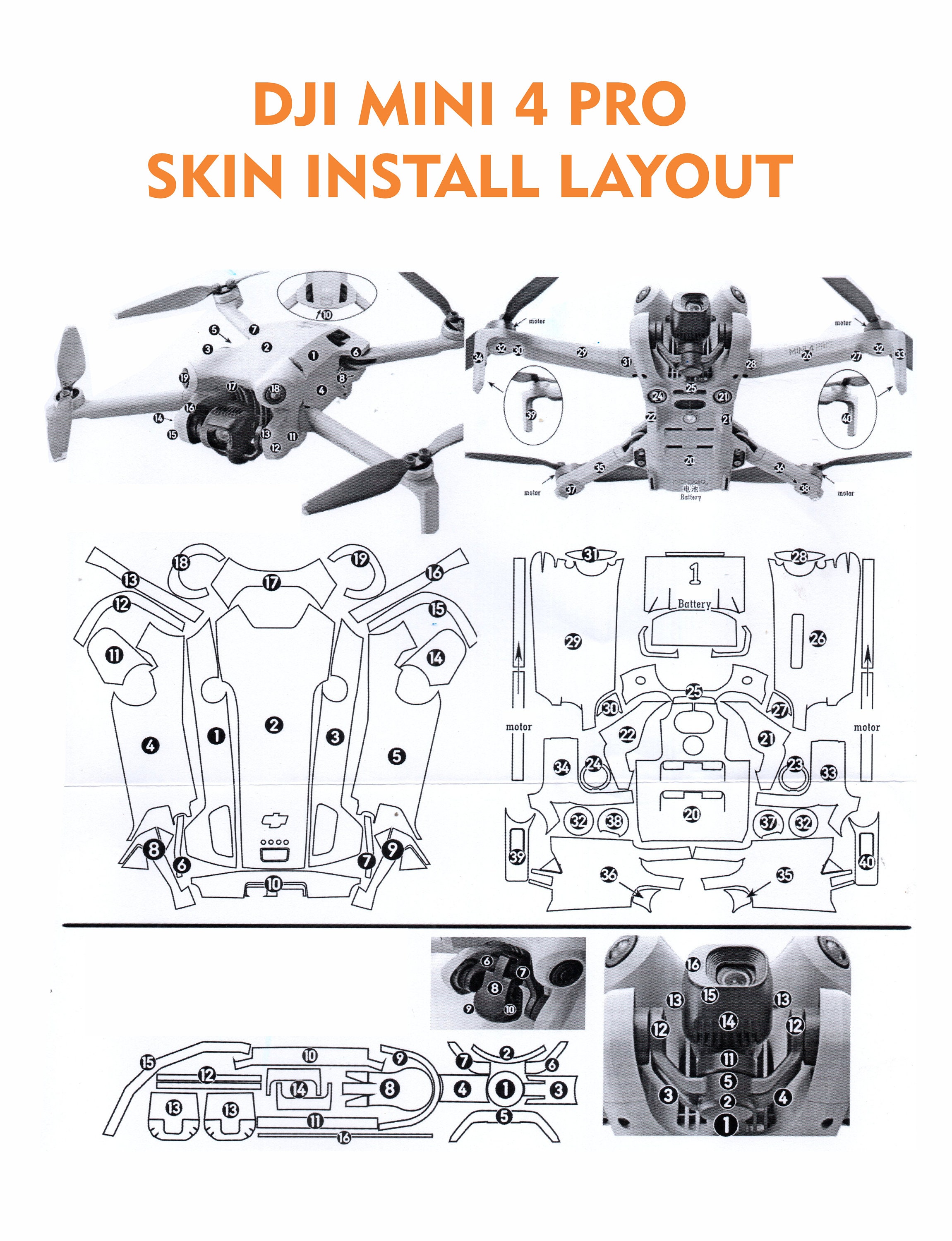 Dji Mini 4 Pro Skin Template Vector File Templete Skin Die Cut - Etsy