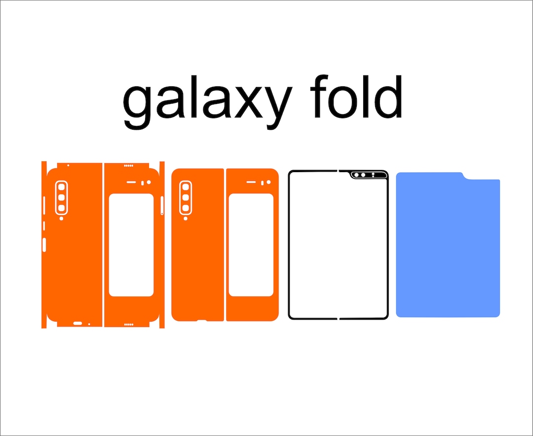 Samsung Galaxy Fold Cut Template Vector, Svg Cut File, Phone Skins ...