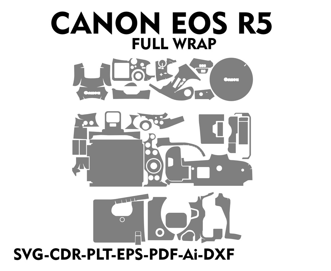 Canon Eos R5 Skin Template Vector File Templete Skin Die Cut - Etsy