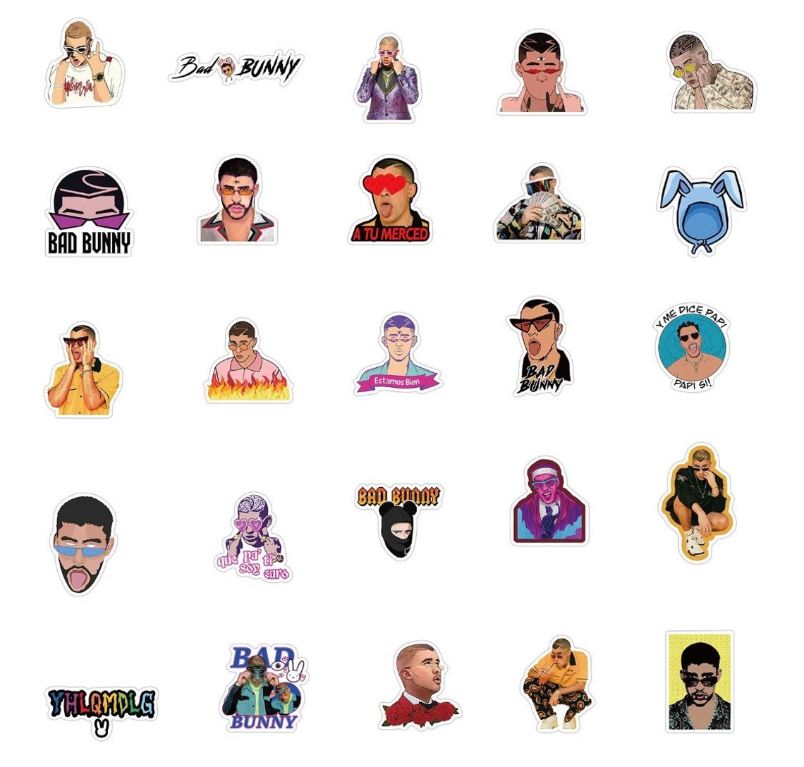 Bad Bunny Stickers Bad Bunny Singer Bad Bunny Laptop - Etsy