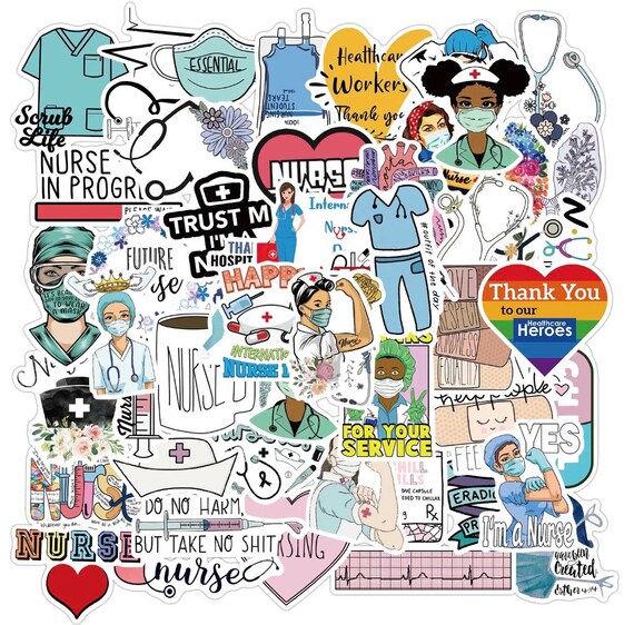 50 Pcs Nurse Stickers Medical Health Care First Responders - Etsy