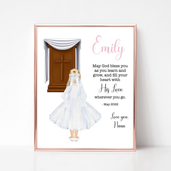 Printable Girl First Holy Communion Personalized Girls First Communion