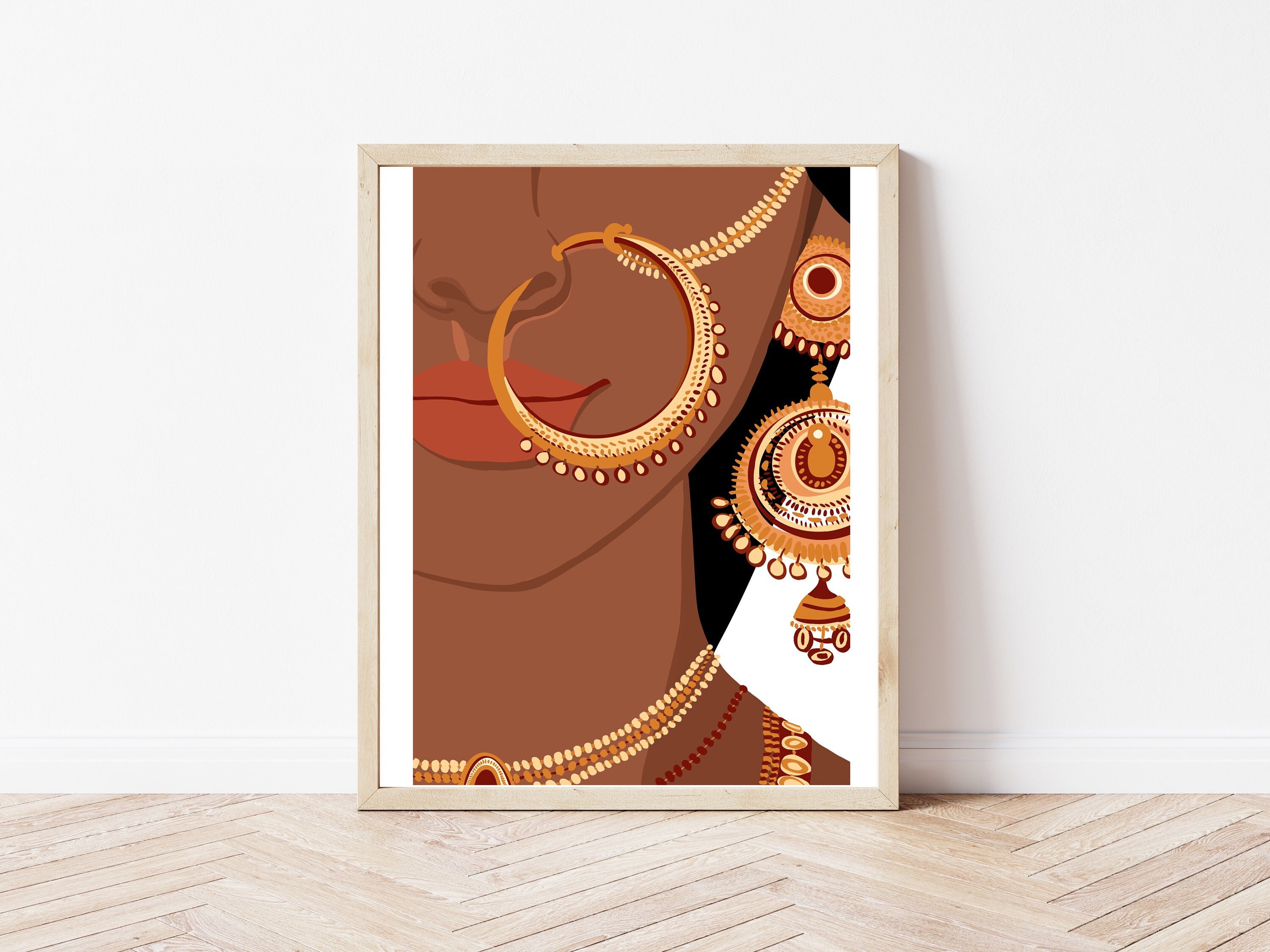 South Indian Bride Art, Brown Girl Art, Indian Bride, Desi Wall Art - Etsy