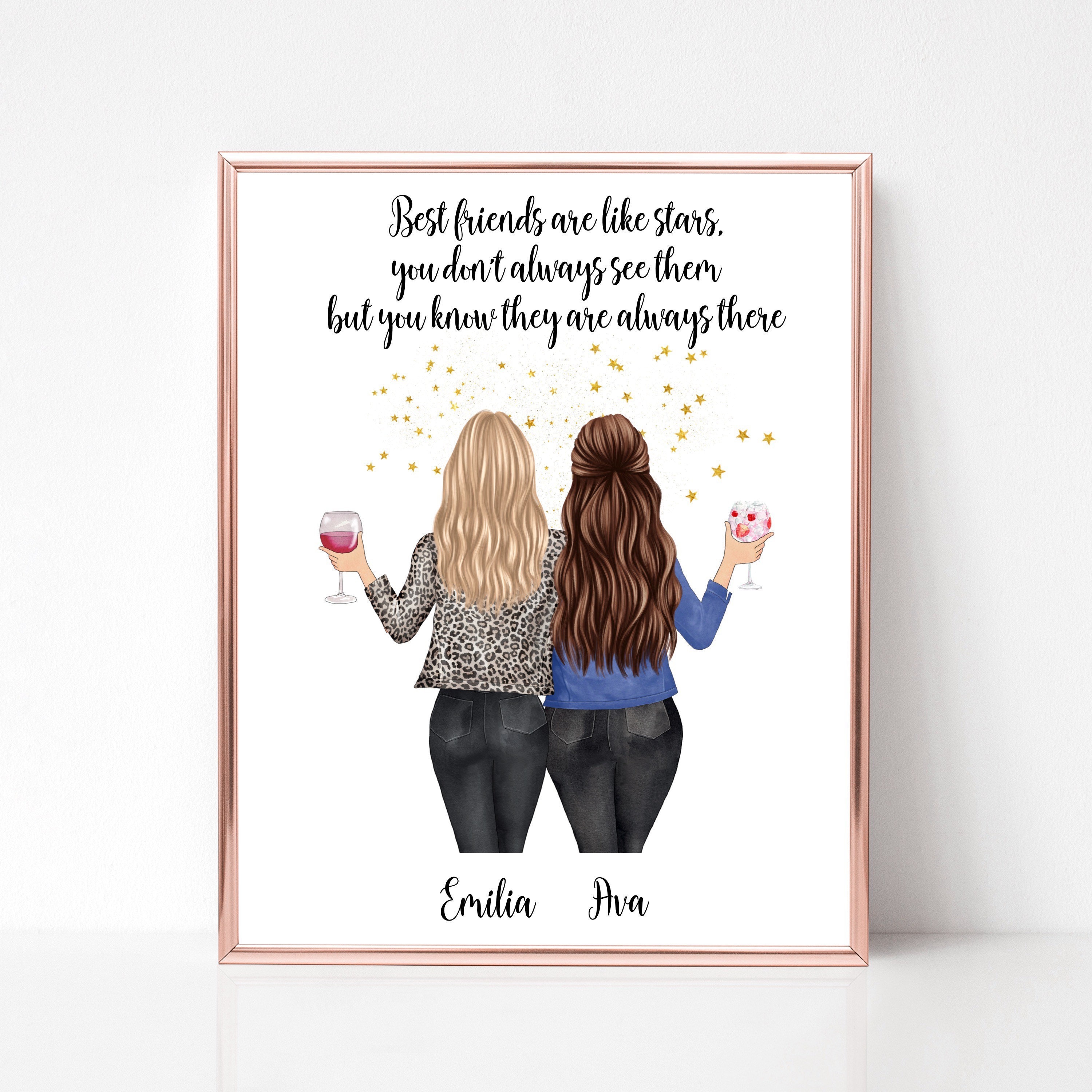 Friendship Gift, Gift for Best Friend, Best Friend Print, Personalised ...