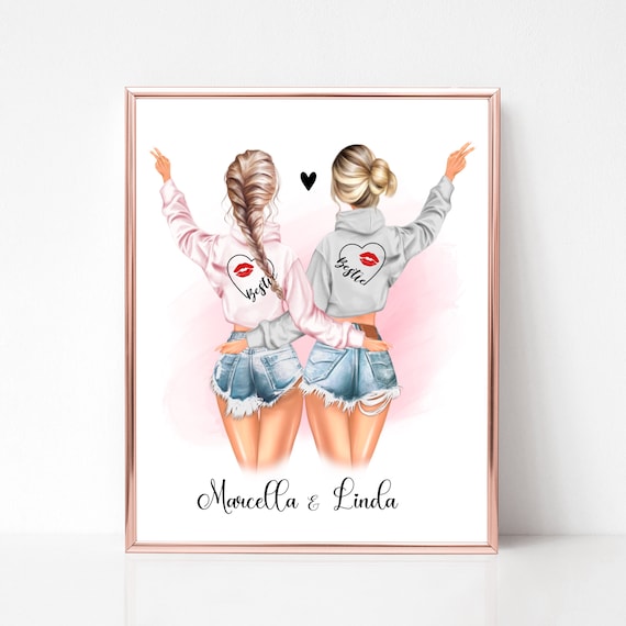 Best Friend Print Friendship Print Personalised Best Friend | Etsy