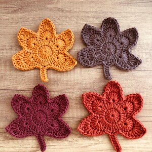 Crochet Pattern Maple Leaf Pattern Crochet Coaster Fall Decor Fall ...