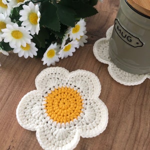 Crochet Pattern Daisy Coaster Pattern Crochet Daisy Coaster Pattern ...