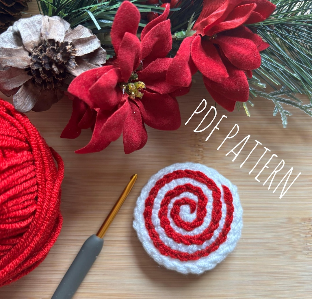 Crochet Peppermint Candy Pattern Peppermint Pattern Christmas Ornament ...
