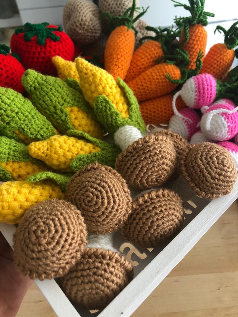 Crochet Food Crochet Vegetables Crochet Play Food Set Tiered - Etsy