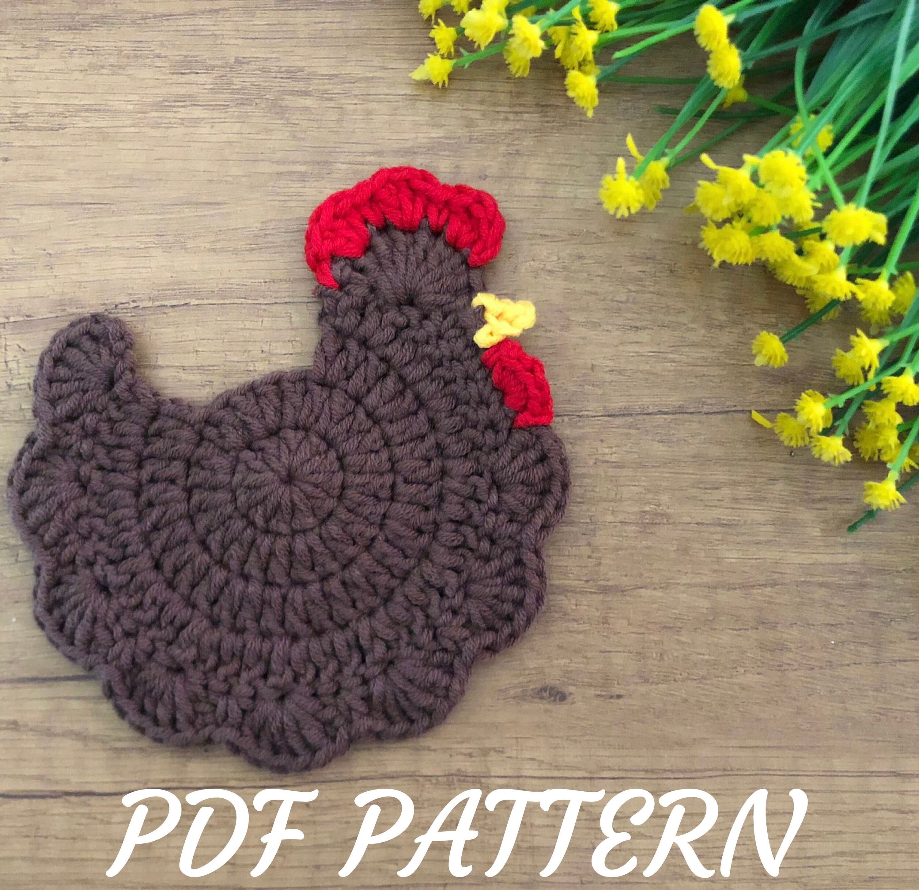Crochet Chicken Coaster Pattern: Farmhouse Thanksgiving Decor (PDF ...