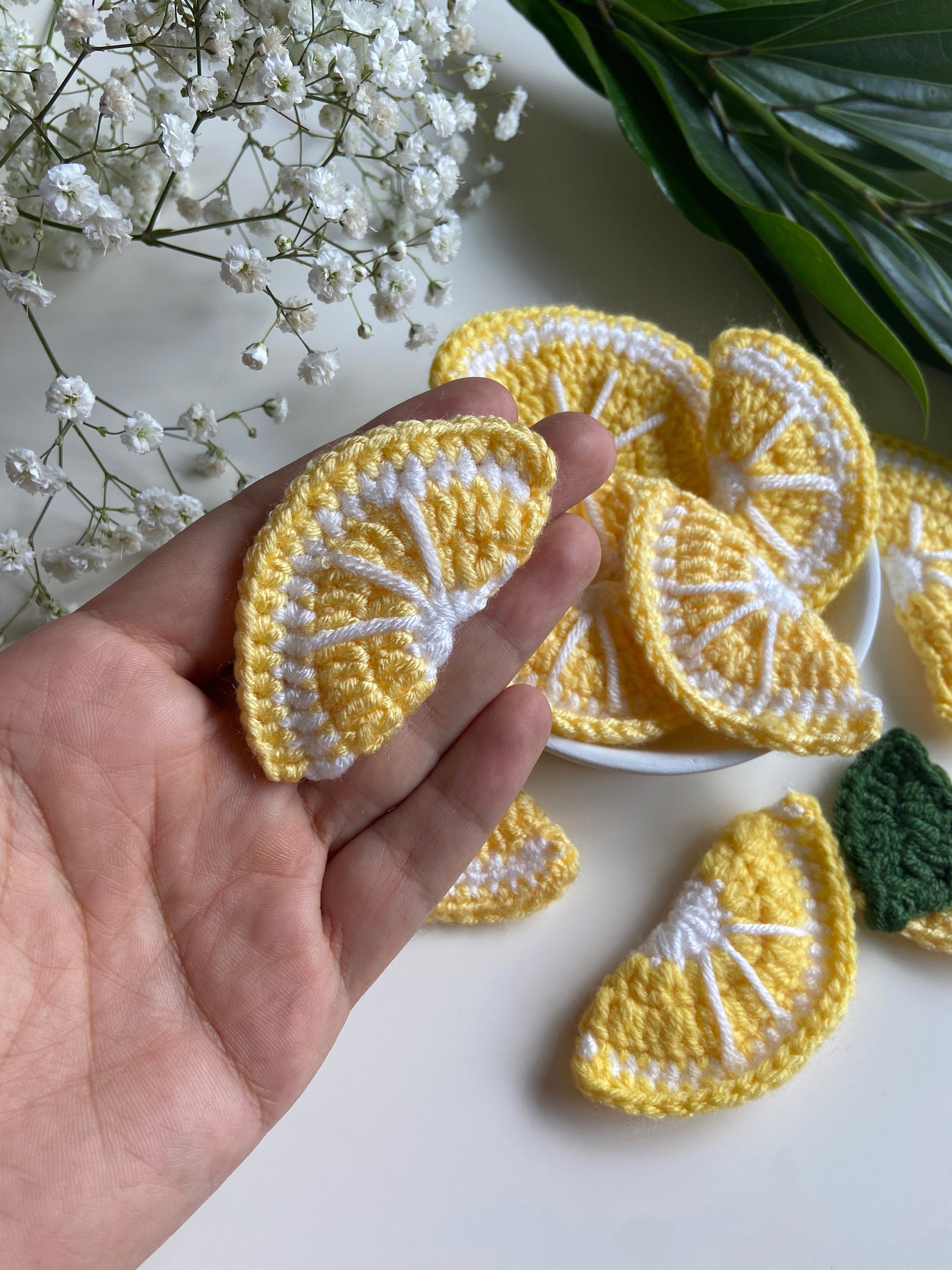 Crochet Lemon Slices: Handmade Summer Tiered Tray Decor - Etsy