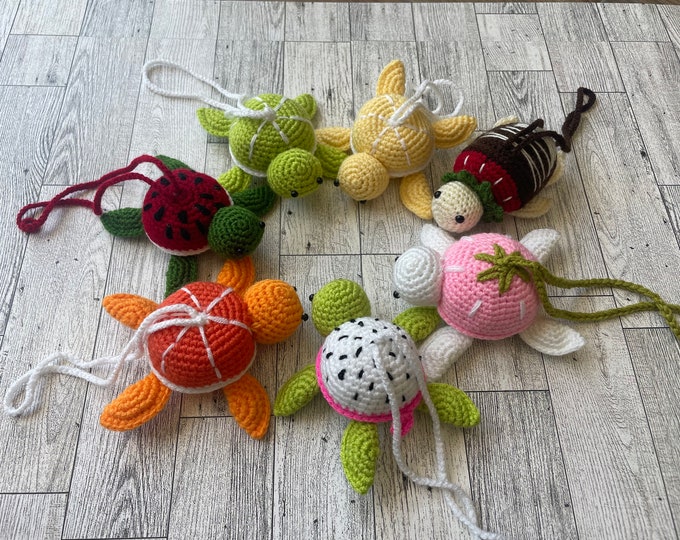 Crochet Lemon Turtle Plush Stuffed Animal - Etsy