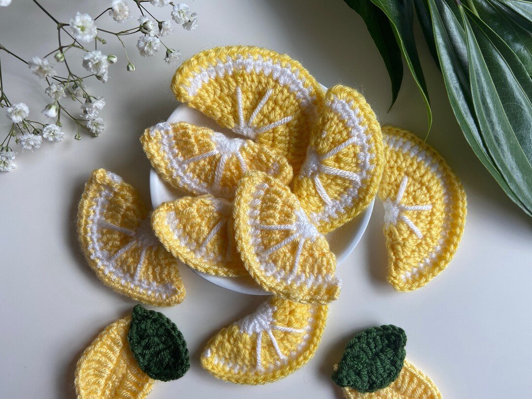 Crochet Lemon Slices: Handmade Summer Tiered Tray Decor - Etsy
