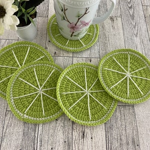 Crochet Fruit Coaster / Orange Coaster / Lime Coaster/ / Crochet Lemon ...