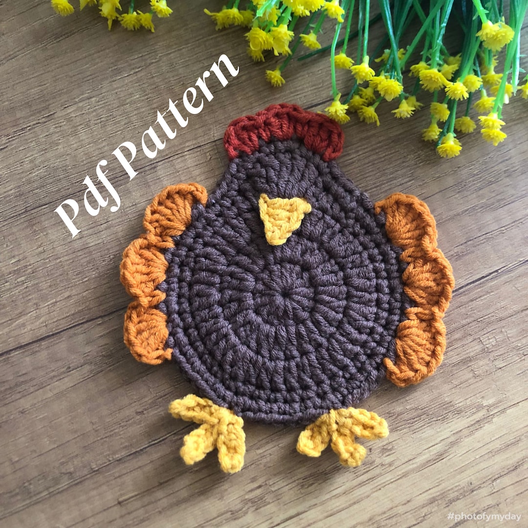 Crochet Chicken Coaster Pattern: Farmhouse Thanksgiving Decor (PDF ...