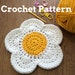 Crochet Pattern Daisy Coaster Pattern Crochet Daisy Coaster Pattern ...