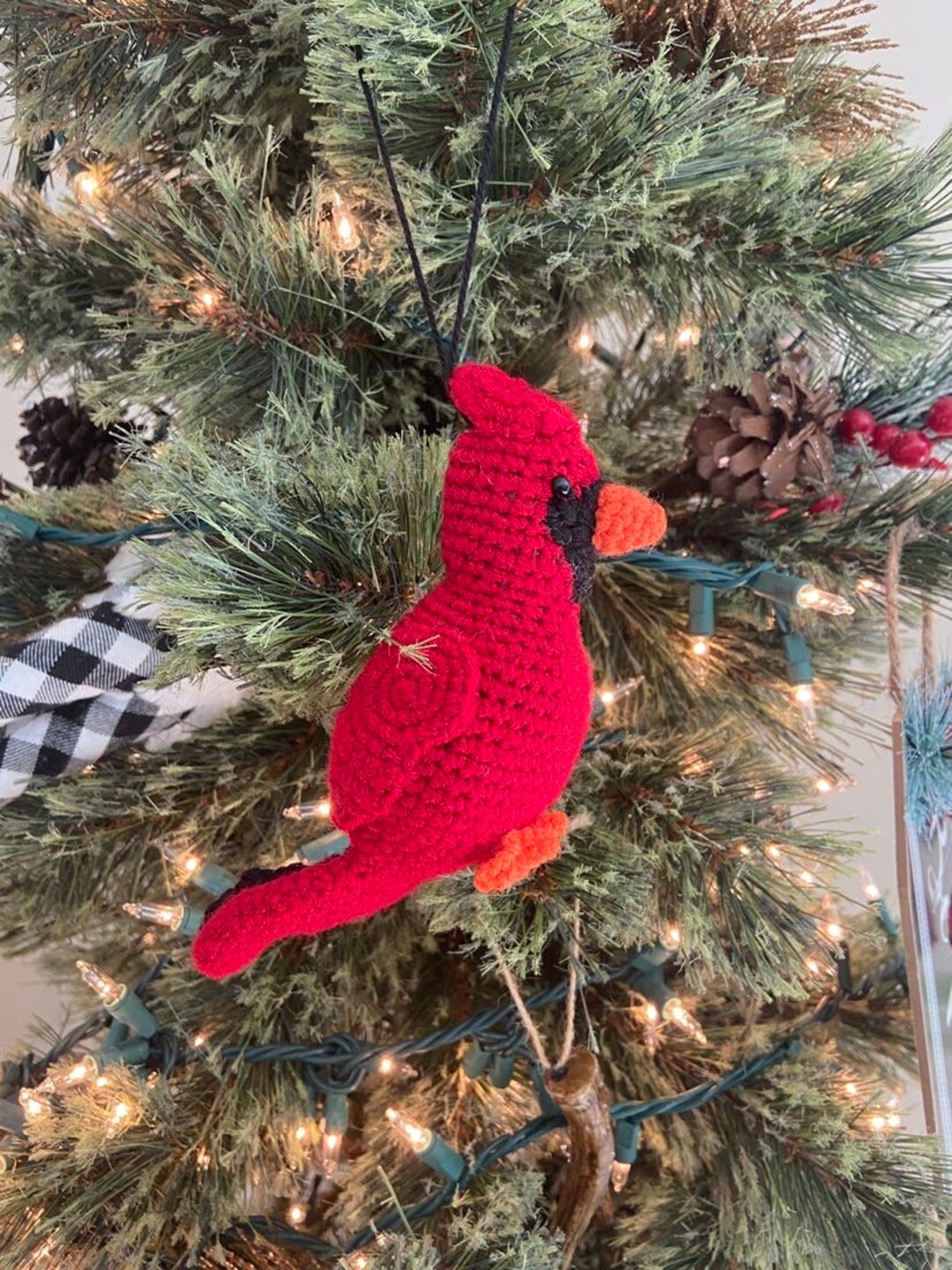 Cardinal Bird / Crochet Cardinal Bird Ornament / Amigurumi Bird Toy ...