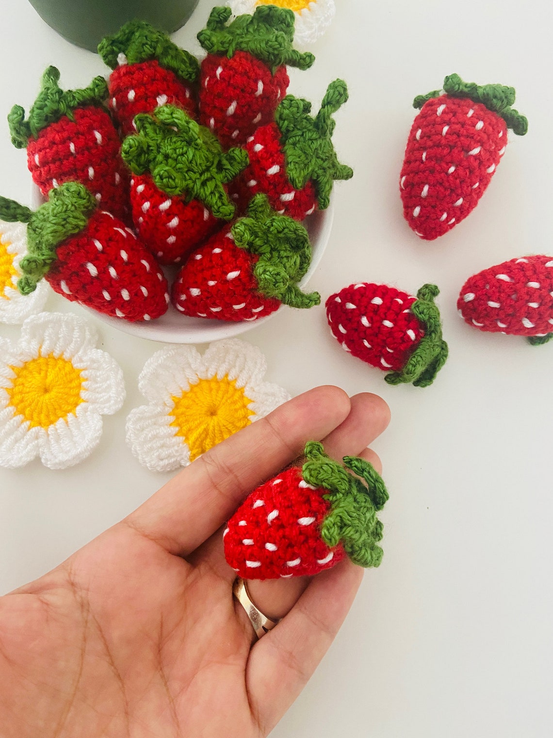 Strawberry Decor / Crochet Strawberry / Crochet Fruit / Tiered - Etsy