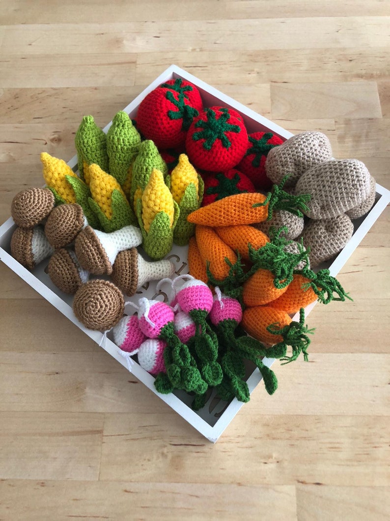 Crochet Food Crochet Vegetables Crochet Play Food Set Tiered - Etsy