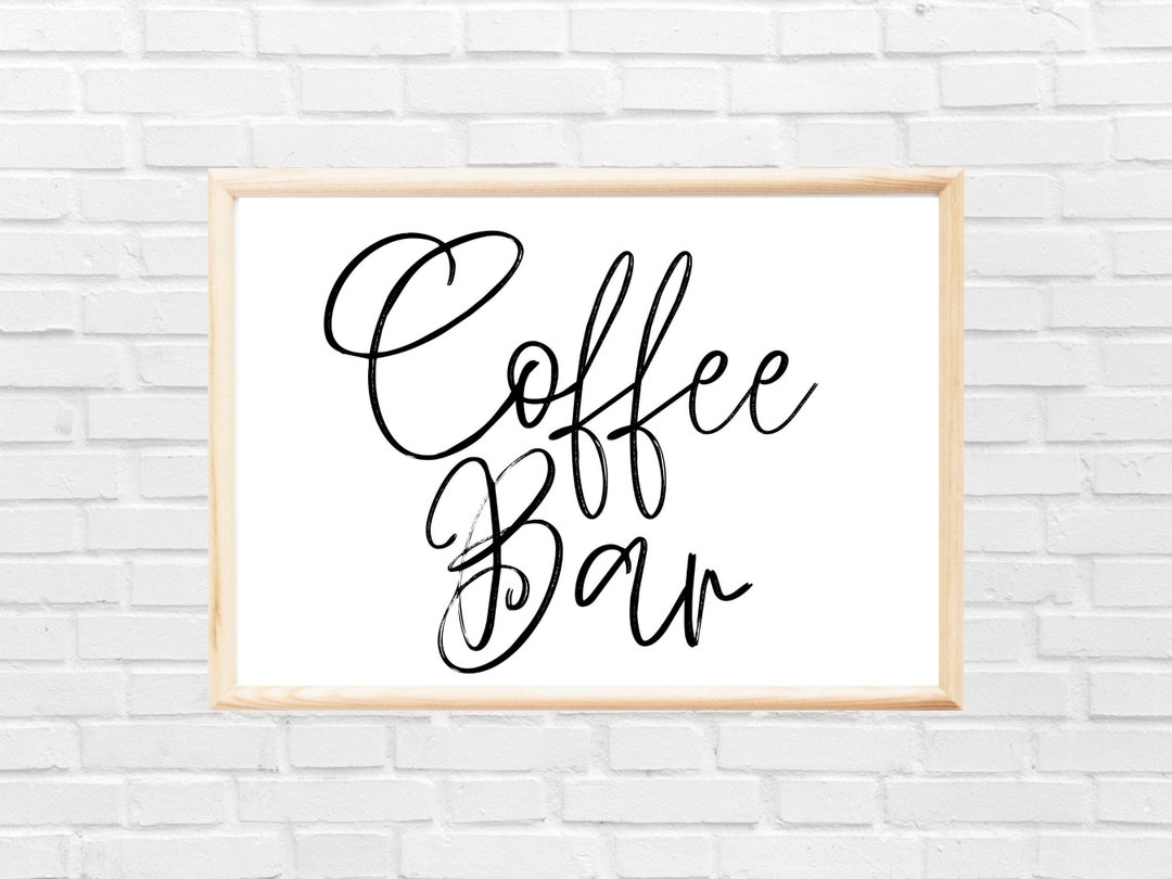 Coffee Bar Typography Art Print, Kitchen Wall Decor (digital Download ...