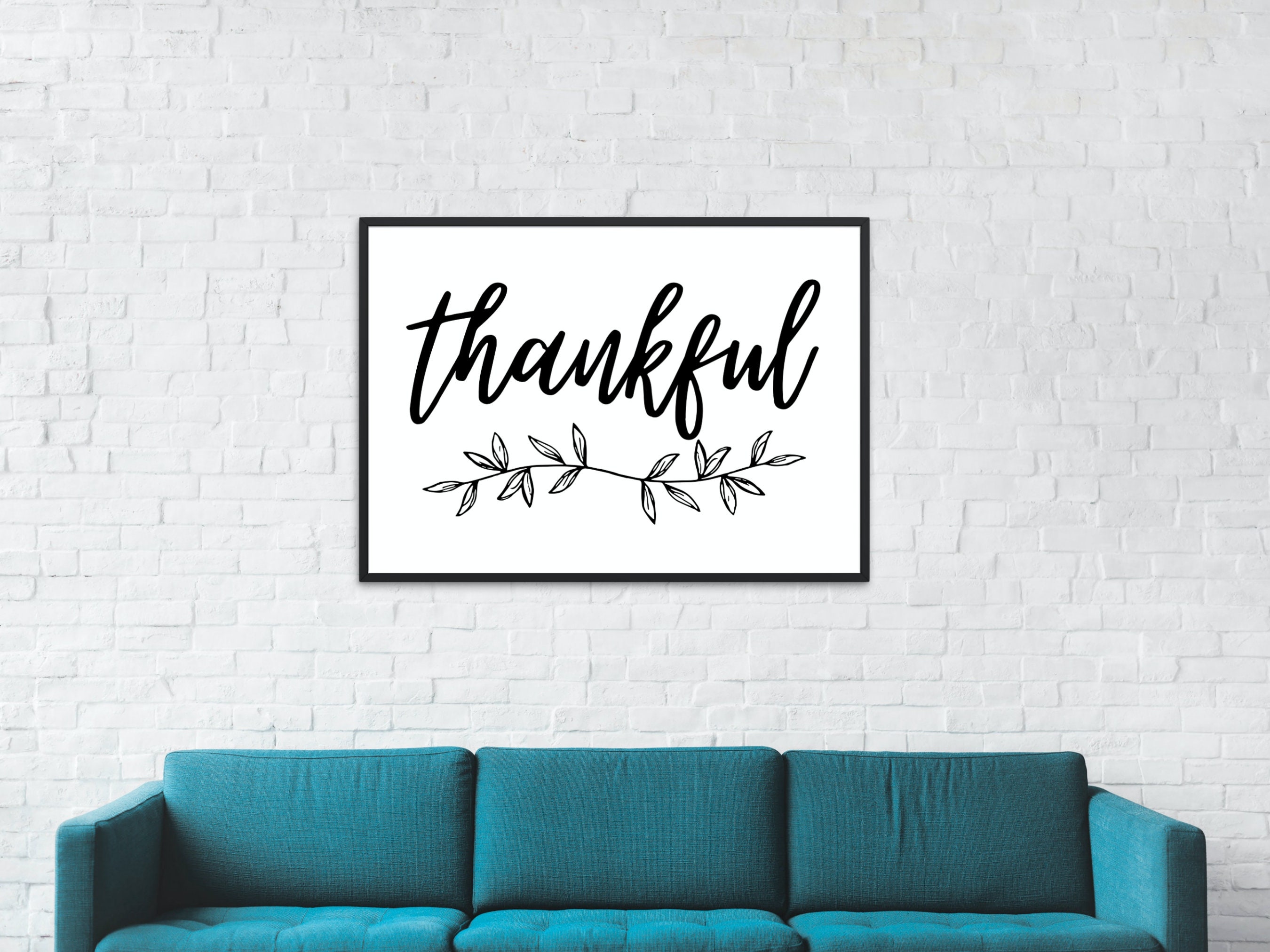 Thankful Digital Print | Printable Wall Art | Thanksgiving | Fall Home ...