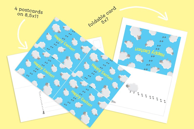 Printable Easter Card, Digital Postcard, Easter Greeting Card, Easter ...