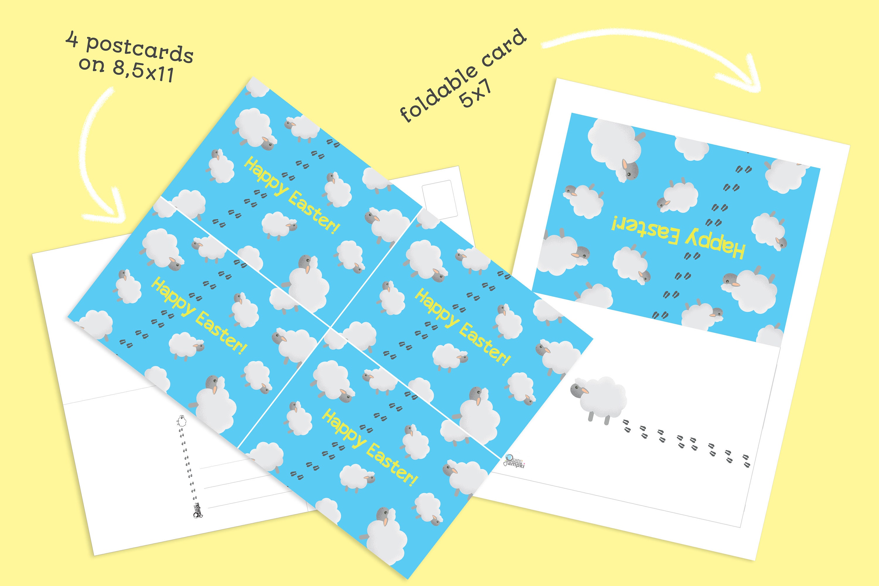 Printable Easter Card, Digital Postcard, Easter Greeting Card, Easter ...