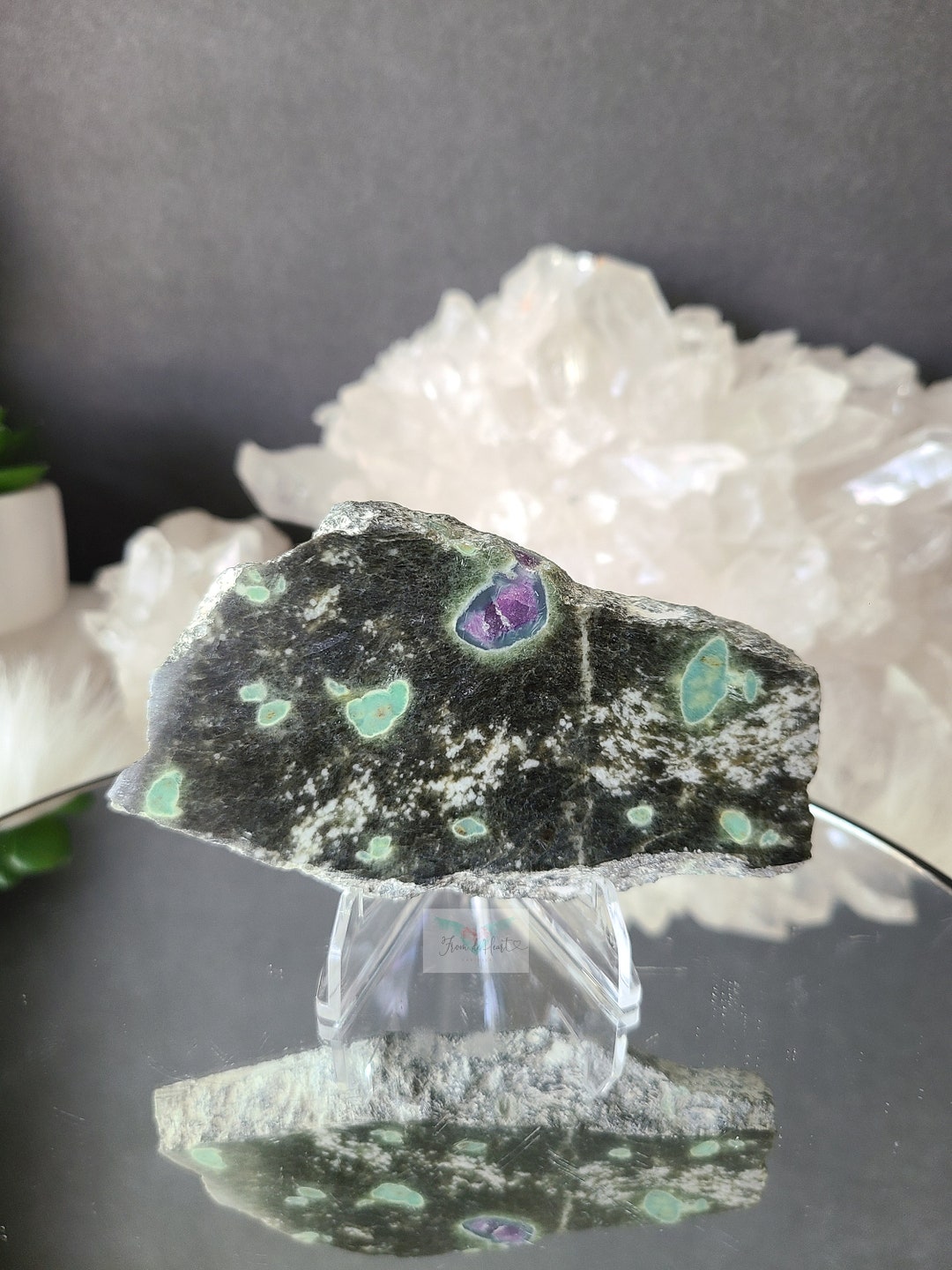 Ruby in Zoisite Slab, UV Reactive Crystal Specimen, Pakistan Rock - Etsy