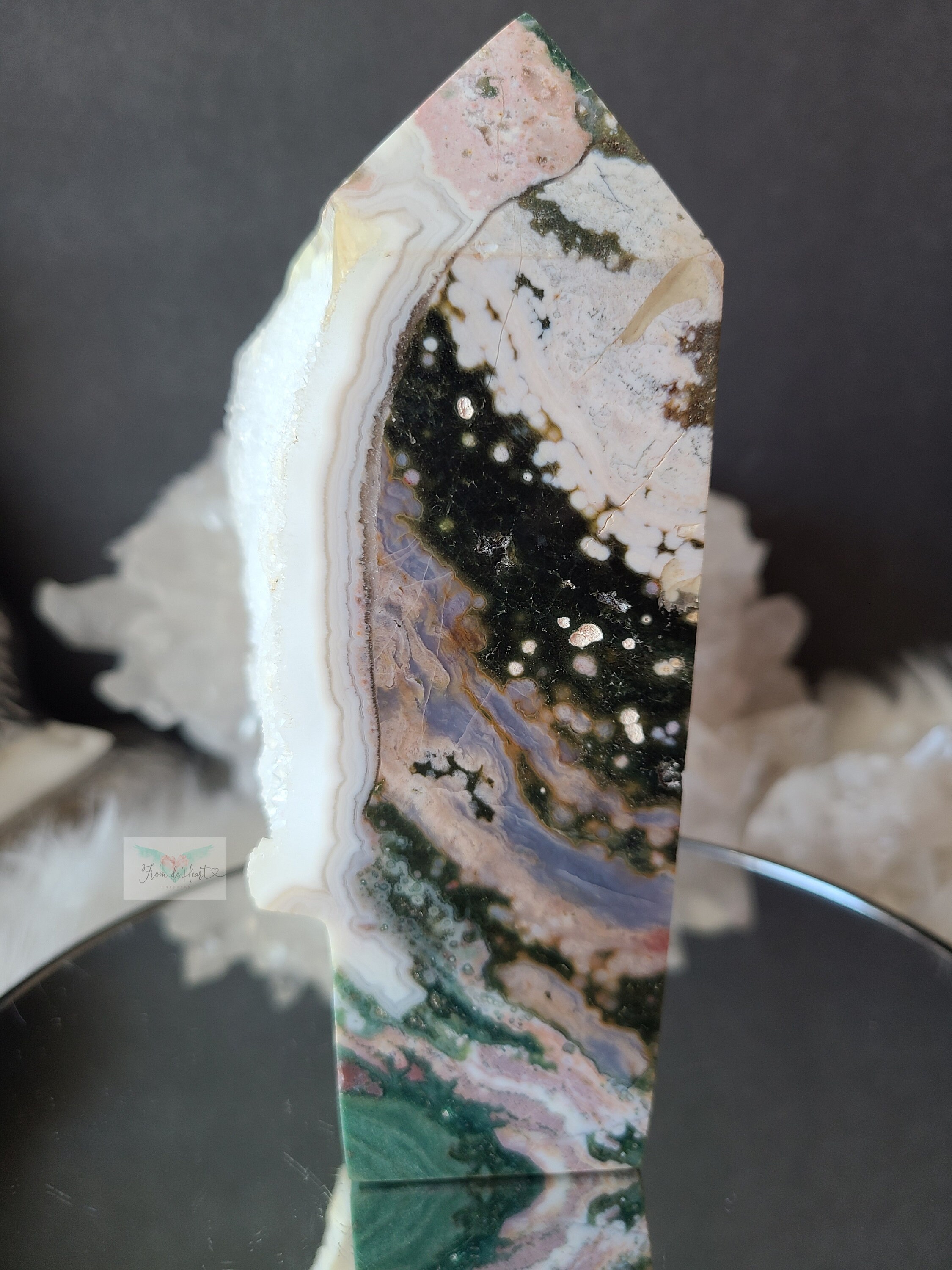 Rare Ocean Jasper Tower, Druzy Ocean Jasper Pink Ocean Jasper, Ocean ...