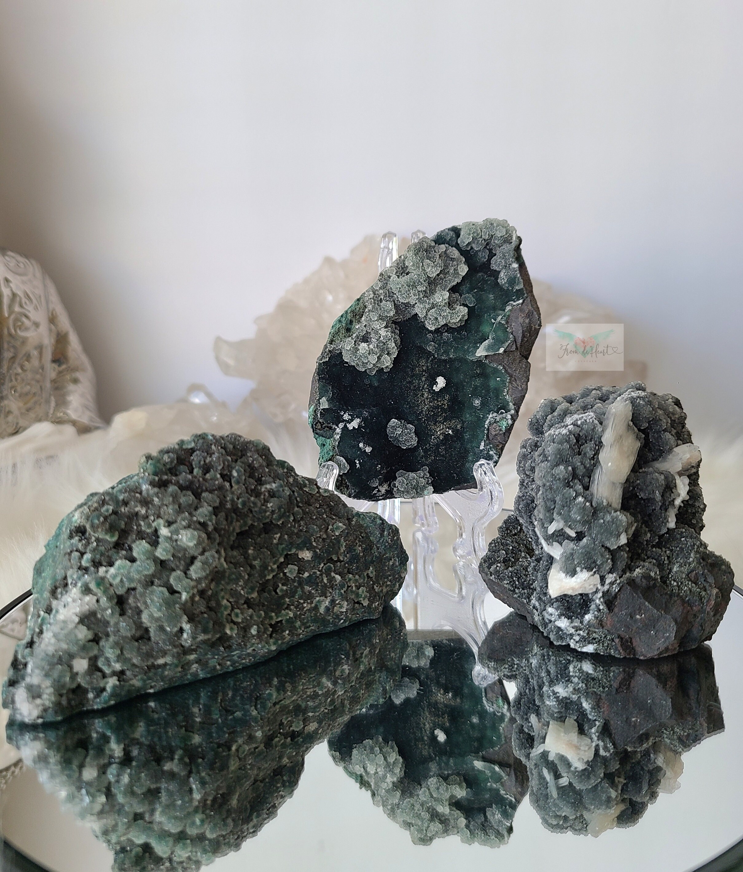 Dark Green Chalcedony Zeolite Cluster, Apophyllite, Apophyllite Cluster ...