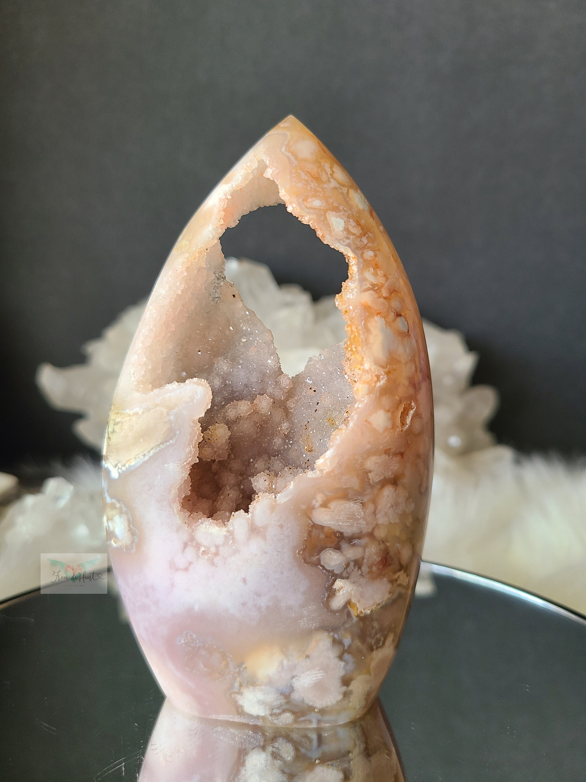 High Quality Pink Amethyst Flame, Druzy Pink Amethyst Flower Agate ...