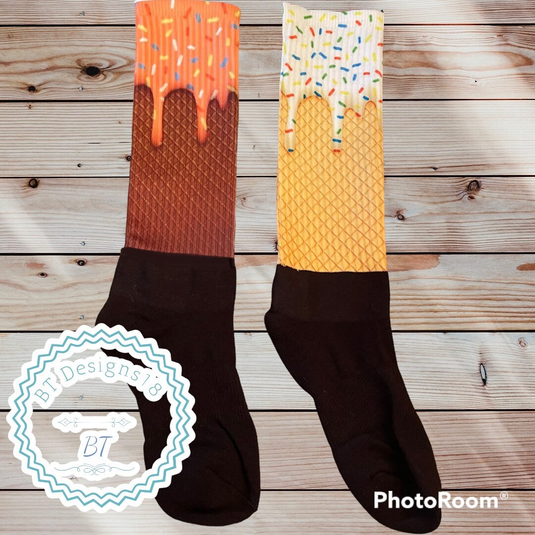 Custom Ice Cream Drip Socks - Etsy