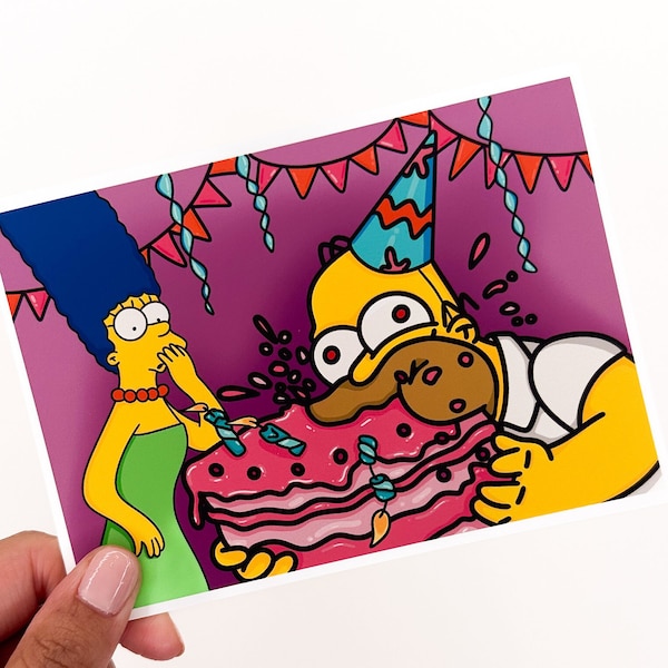 Funny Birthday Card Simpsons - Etsy