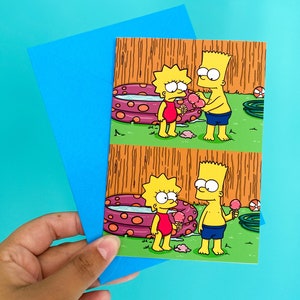 Ice-cream Siblings Bart and Lisa the Simpsons Funny Love - Etsy