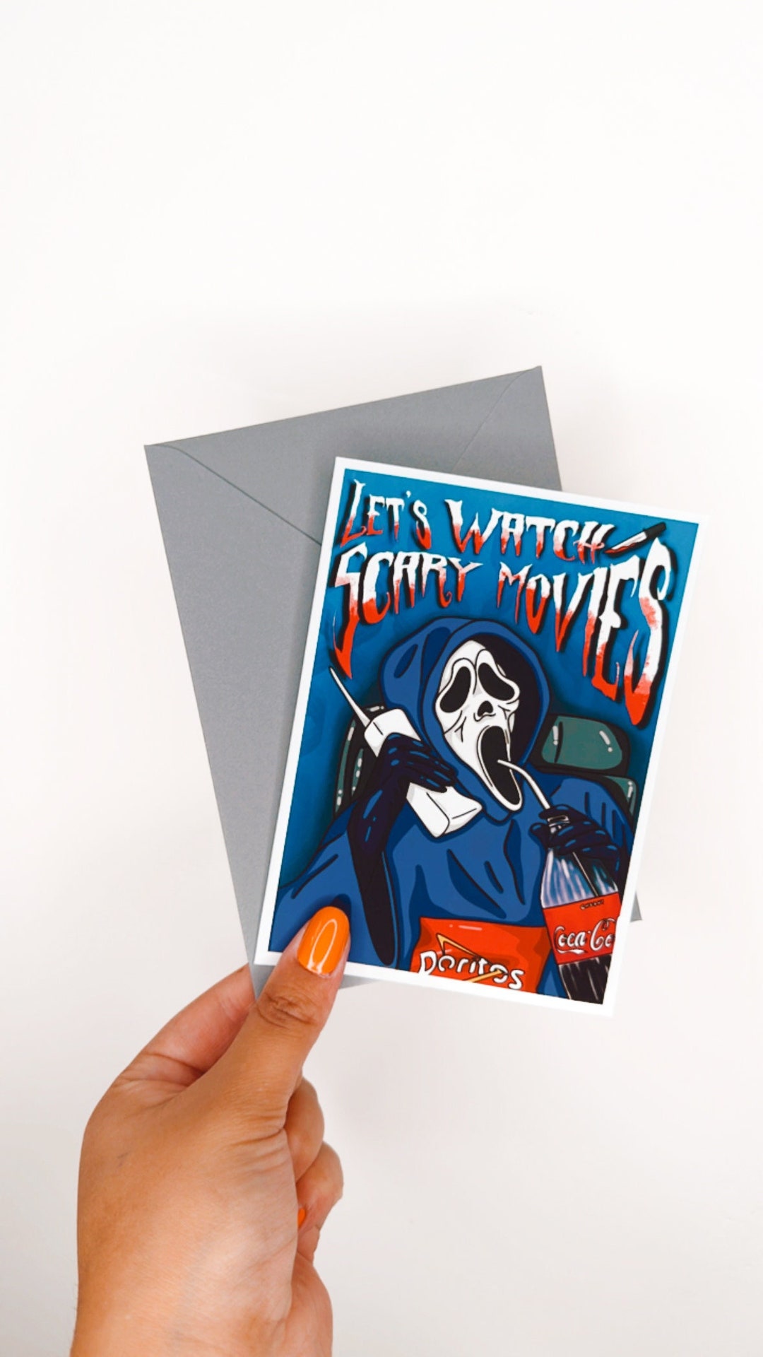 Let's Watch Scary Movies - Scream - Halloween Greeting Card - Movie ...