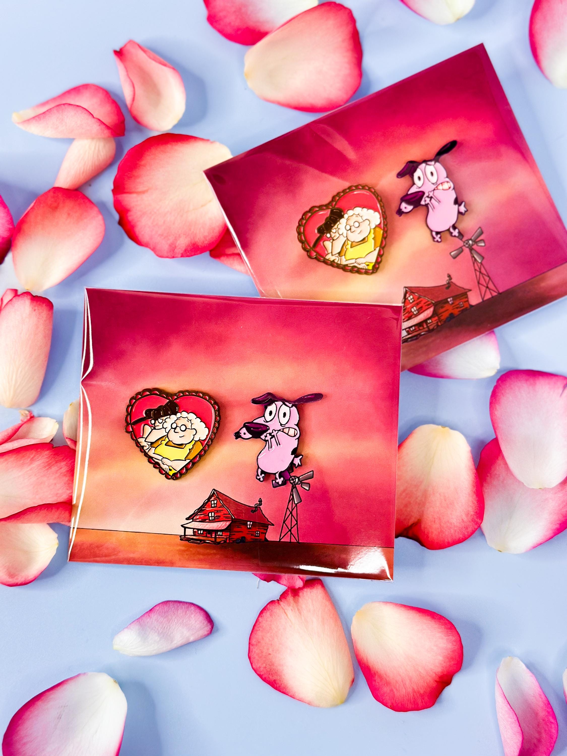Courage the Cowardly Dog Enamel Pin Set: Muriel & Eustace Love - Etsy