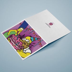 Homer Simpson Bites the Cake, the Simpsons Digital Art Card | Instant ...