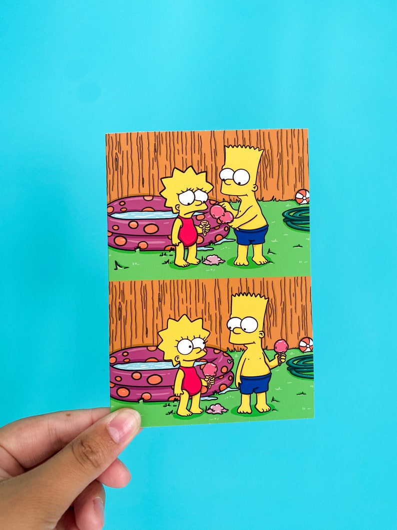Ice-cream Siblings Bart and Lisa the Simpsons Funny Love - Etsy