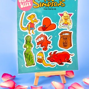 Unique Simpsons Sticker Sheet - Waterproof Vinyl Stickers, Collectible ...