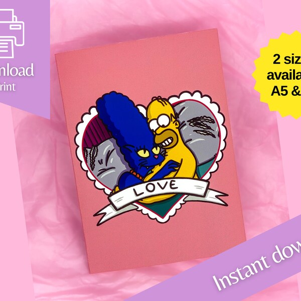 Simpsons Anniversary Card Download - Etsy