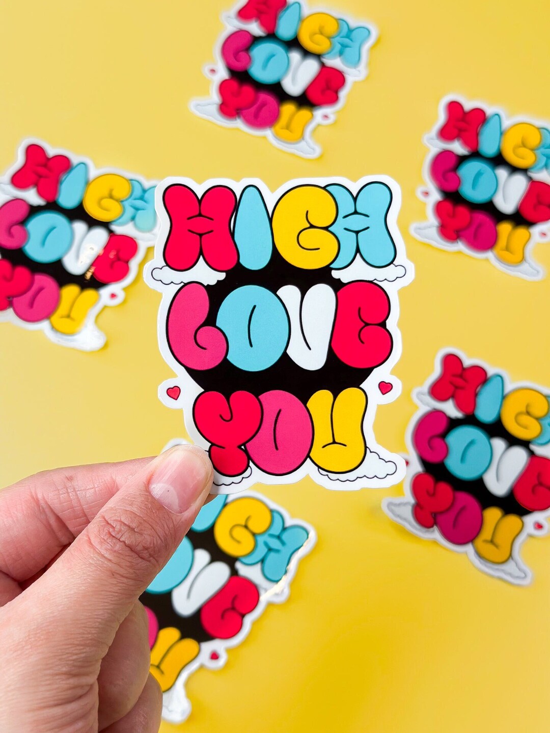 High Love You Sticker - Funny Love Sticker - Waterproof, Glossy Large ...