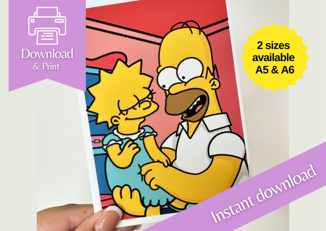 Instant Download Daddy's Queen Homer & Lisa Simpson - Etsy