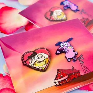 Courage the Cowardly Dog Enamel Pin Set: Muriel & Eustace Love - Etsy