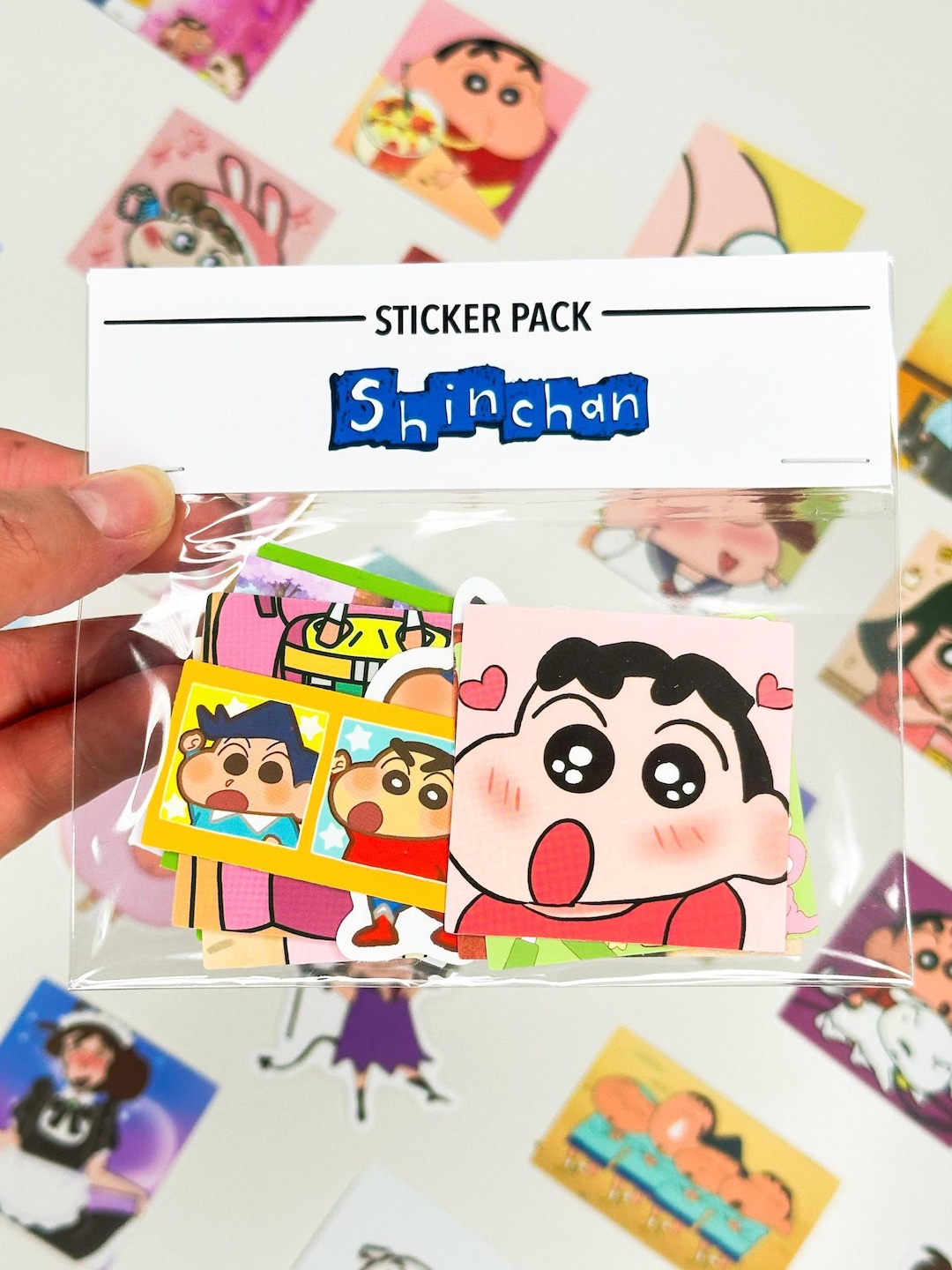 12pcs Cute Crayon Shin Chan Cartoon Stickers Vinyl Japan Decor Anime ...