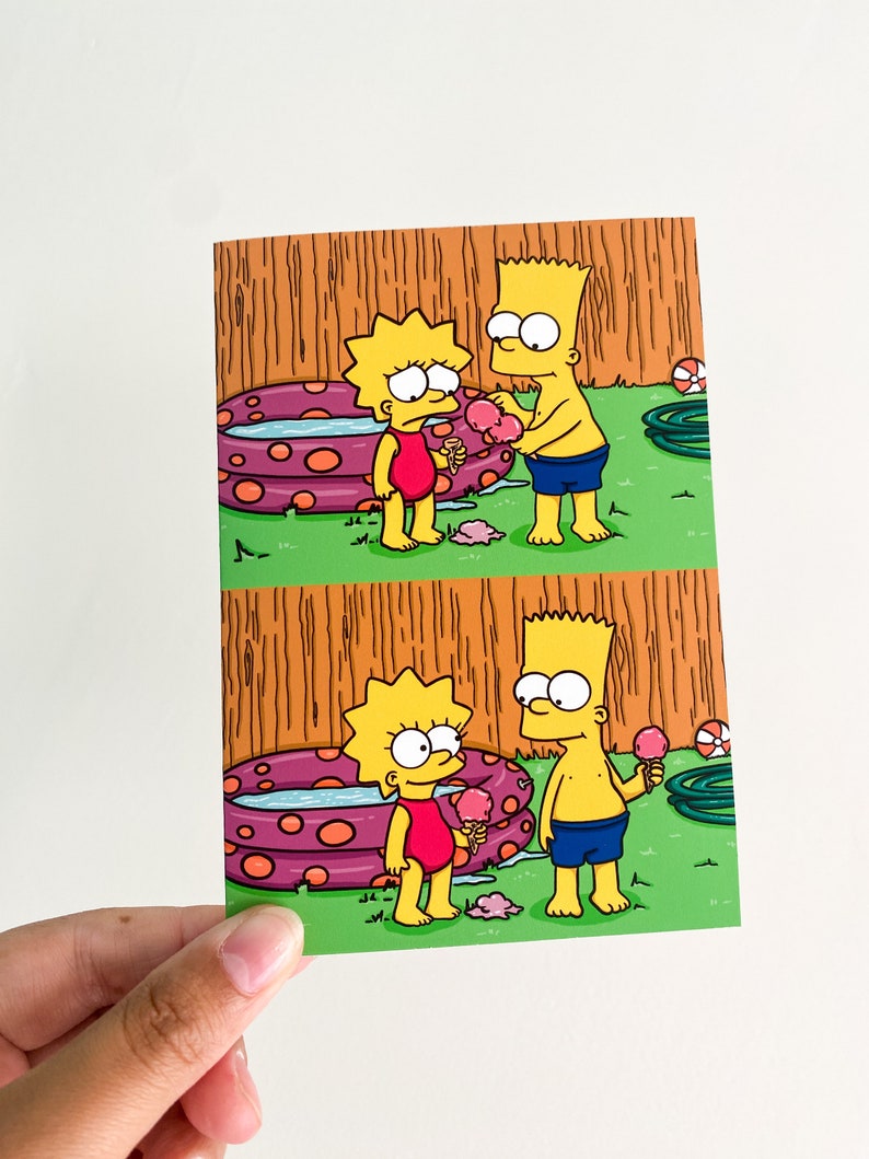 Ice-cream Siblings Bart and Lisa the Simpsons Funny Love - Etsy