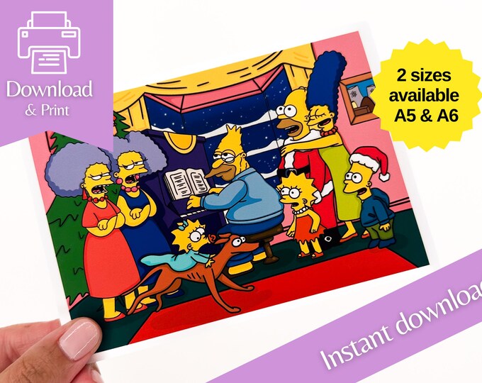 The Simpsons Themed Christmas Greeting Cards - Multiple Designs - Etsy ...