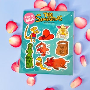 Unique Simpsons Sticker Sheet - Waterproof Vinyl Stickers, Collectible ...